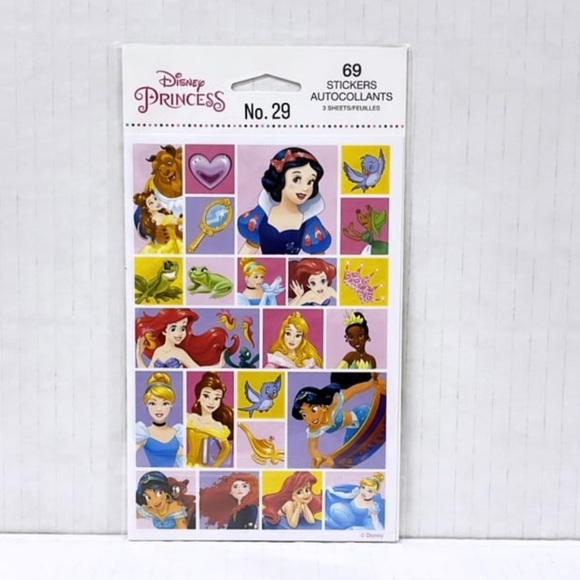 Disney | Party Supplies | Disney Princess Stickers 3 Sticker Sheets 69 ...